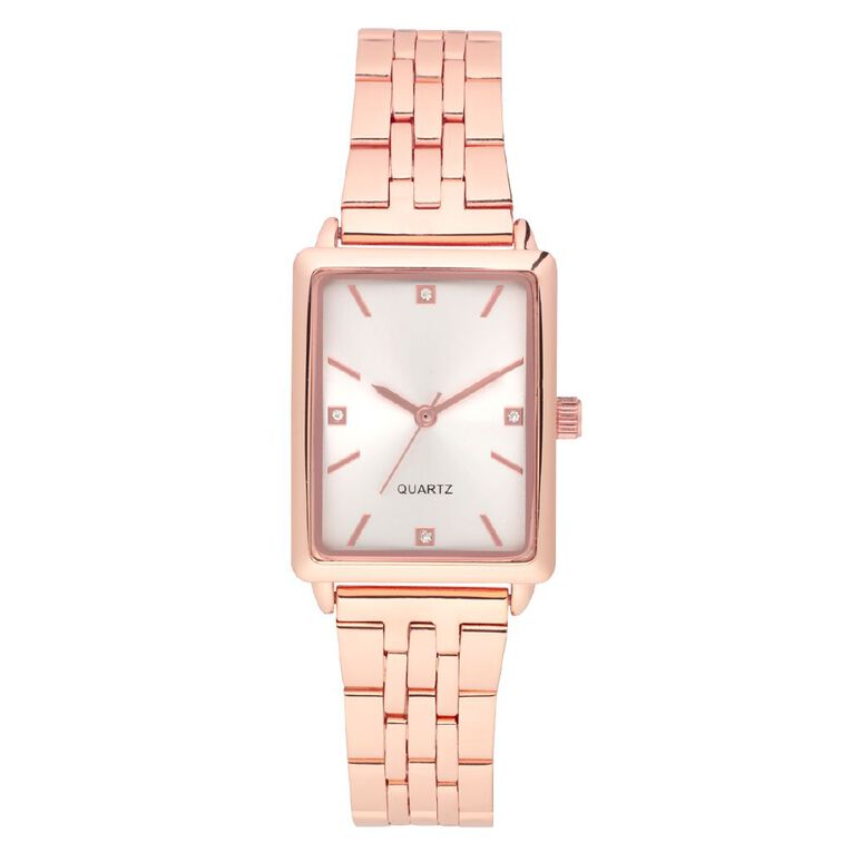 H&H Women's Analogue Rectangle Watch Gold | The Warehouse