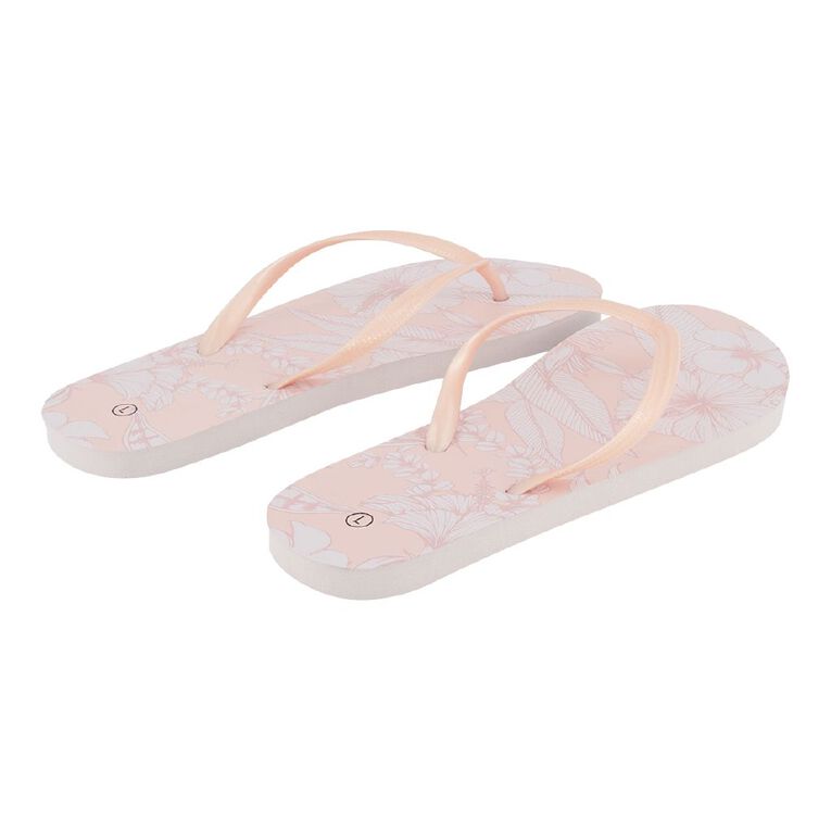 H&H Women's Recycled Printed Jandals Pink | The Warehouse