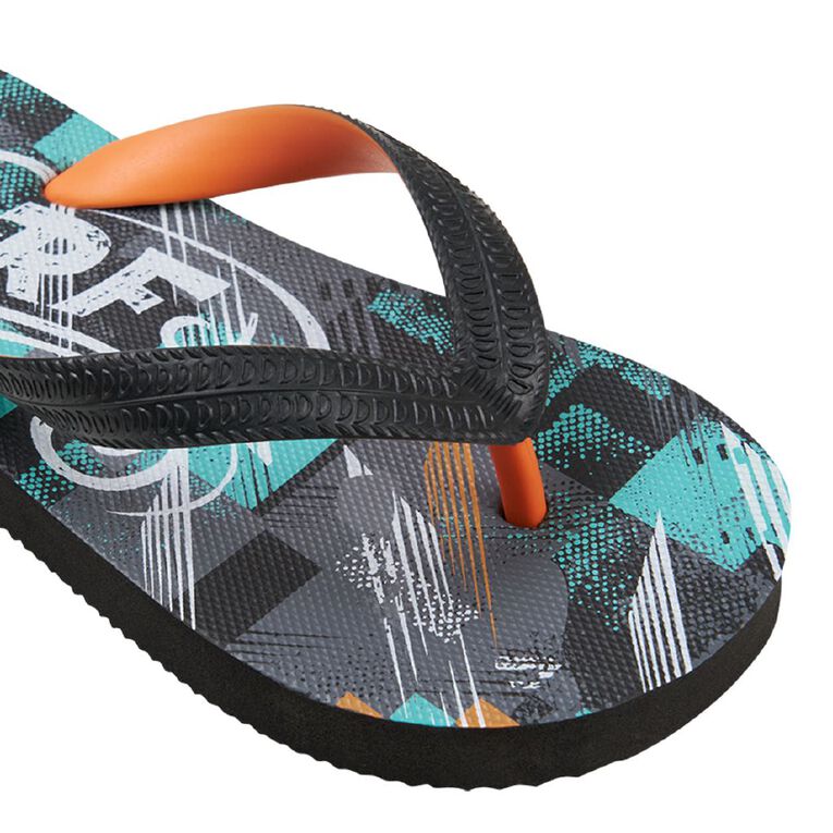 Young Original Senior Kids' Recycled Printed Jandals Black SURF | The ...