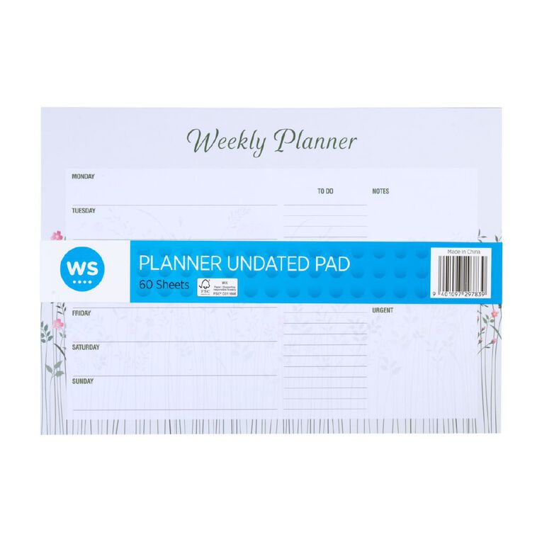 WS 2025 Undated Planner Pad | The Warehouse