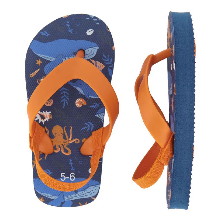 Young Original Junior Kids' Recycled Printed Jandals Blue Dark | The ...