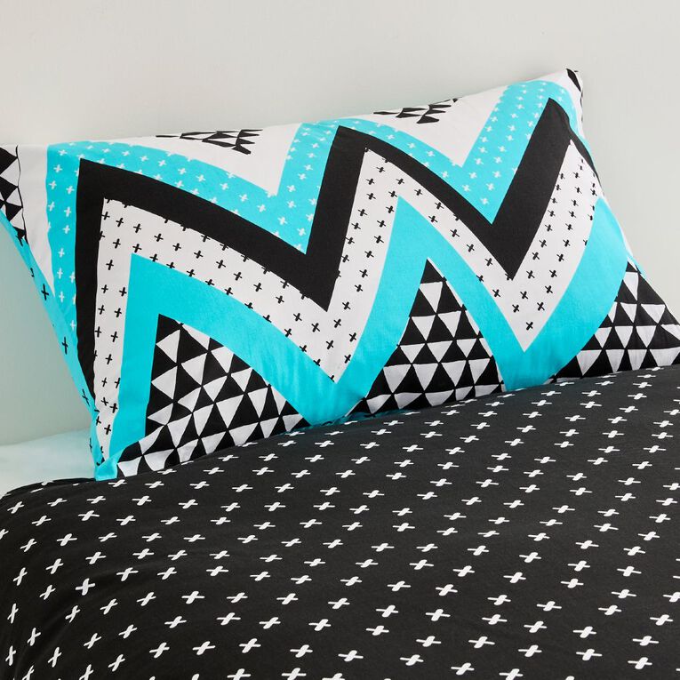 Living & Co Kids Cotton Duvet Cover Set Zig Zag Multi-Coloured Multi ...