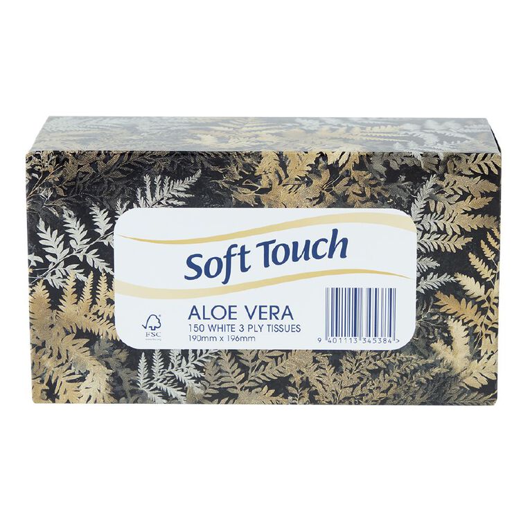 Soft Touch Aloe Vera Facial Tissue 3ply 150 Pack | The Warehouse