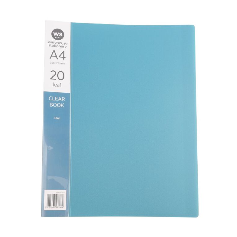 WS Colour Pop Clearbook 20 Page Teal Teal | The Warehouse