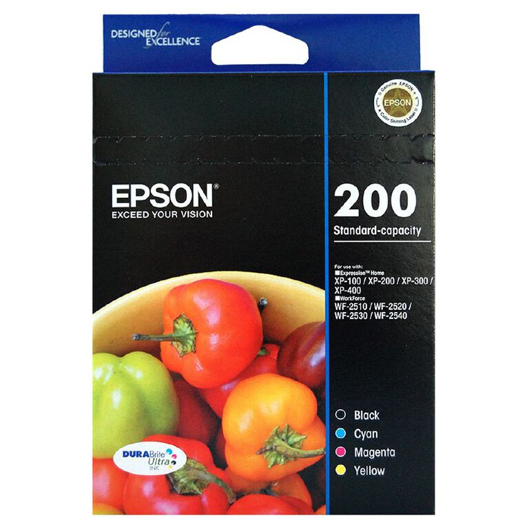 Epson Ink 200 Value 4 Pack Multi-Coloured | The Warehouse