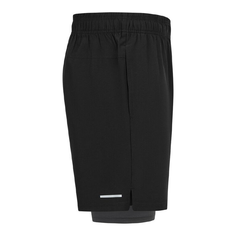 Active Intent Men's Core 2-in-1 Running Shorts Black/Grey | The Warehouse