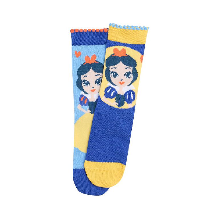 Disney Snow White Kids' Crew Socks 2 Pack Blue | The Warehouse