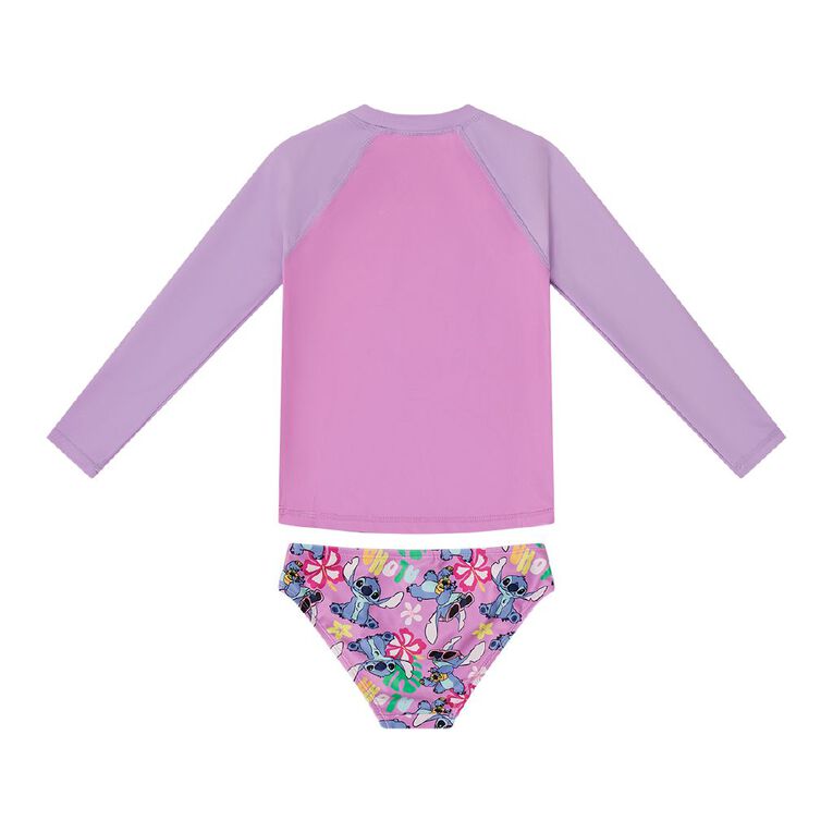 Disney Stitch Long Sleeve Rash Set Purple Mid | The Warehouse