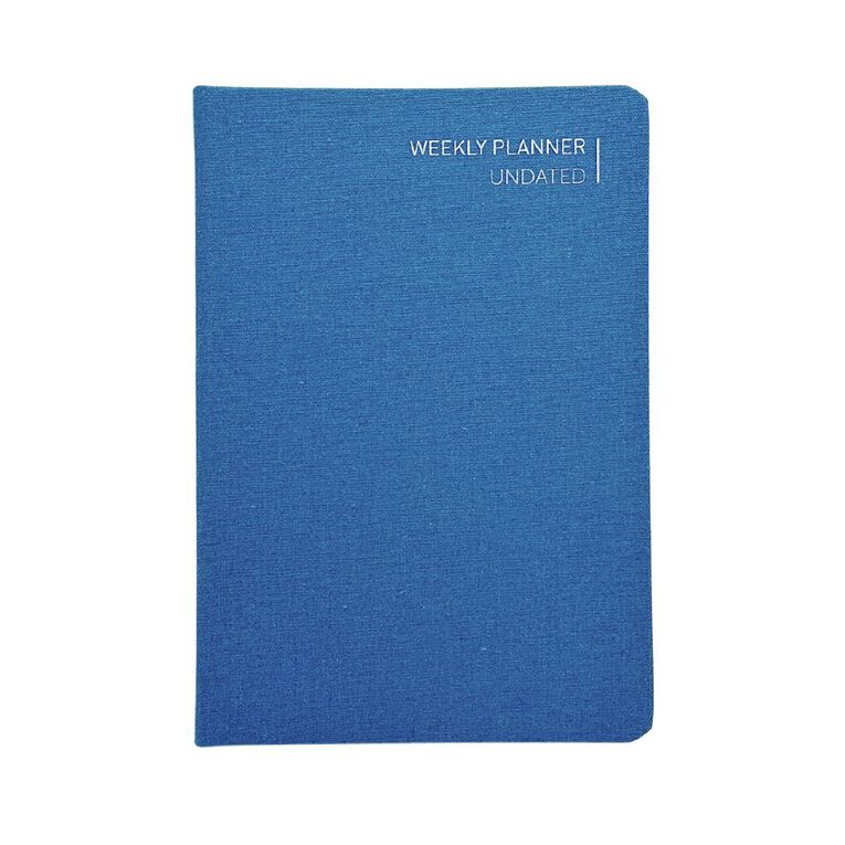 WS Weekly Planner A5 Blue Linen Blue A5 Blue | The Warehouse