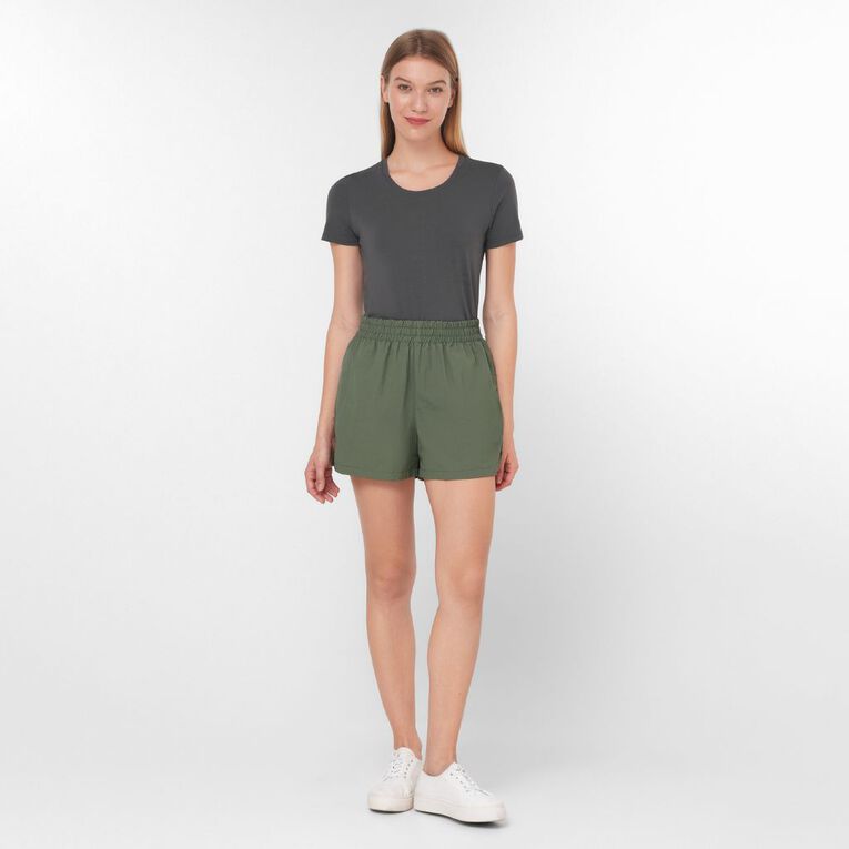 H&H Women's Nylon Flared Shorts Green Dark | The Warehouse