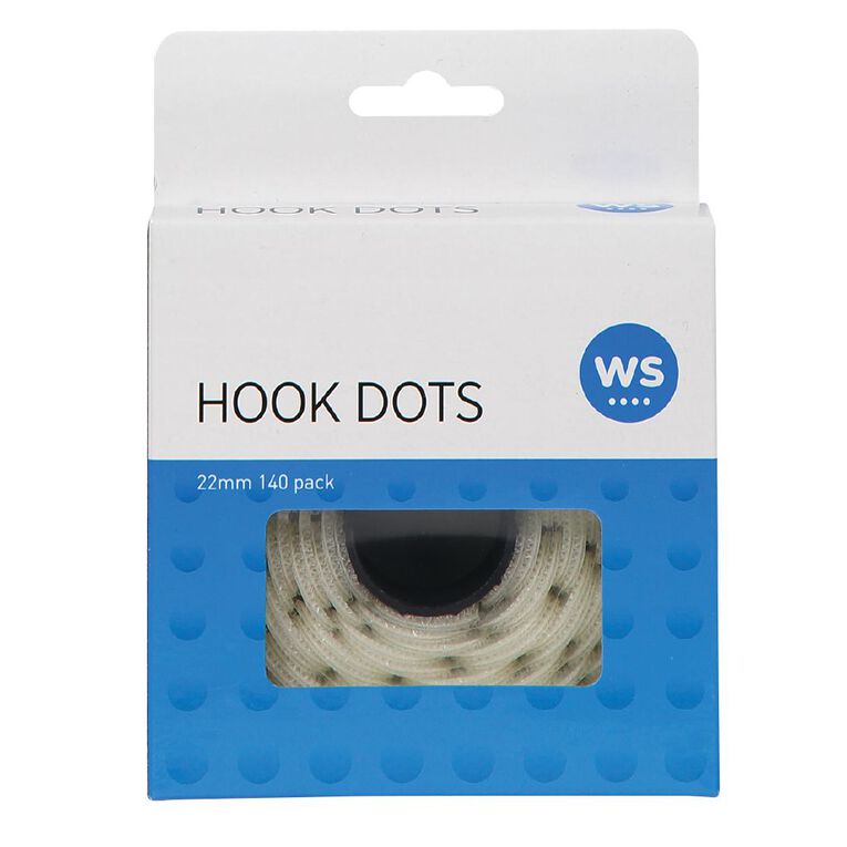 WS Hook Dots 22mm 140 Pack White White | The Warehouse