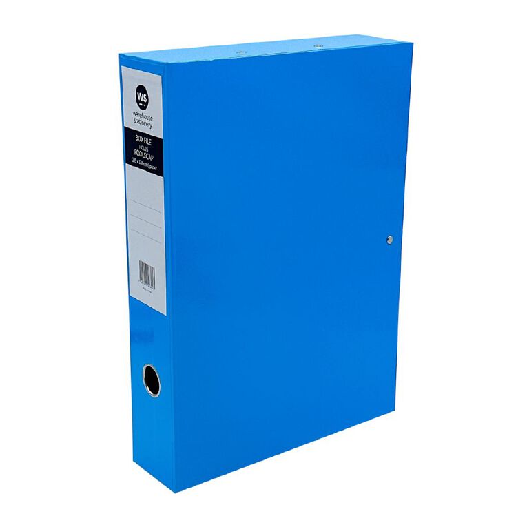 WS Pressboard Box File Blue Foolscap Blue | The Warehouse