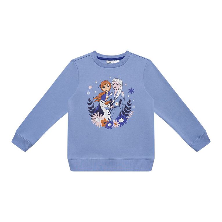 Frozen Anna & Elsa Crew Sweatshirt Blue Light | The Warehouse