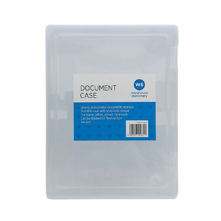 WS Document Carry Case Clear A4 Clear | The Warehouse
