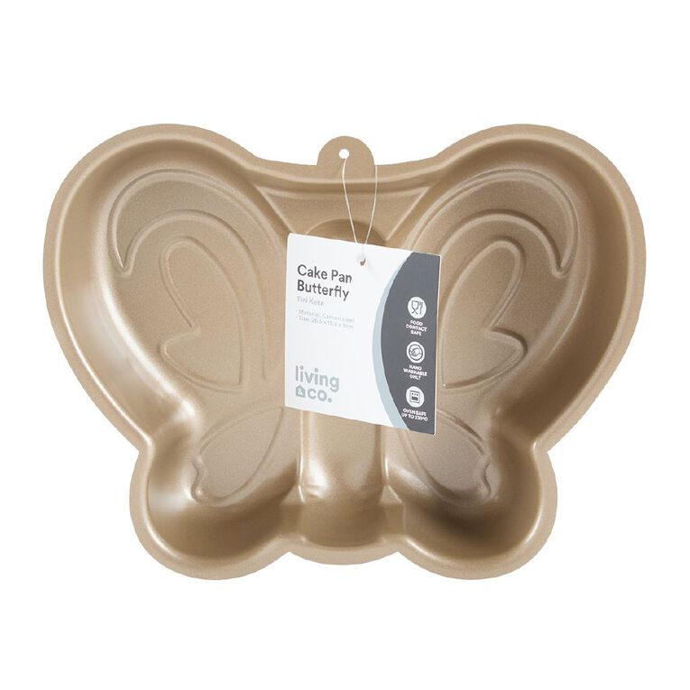Living & Co Heavy Gauge Butterfly Cake Pan Gold Gold | The Warehouse