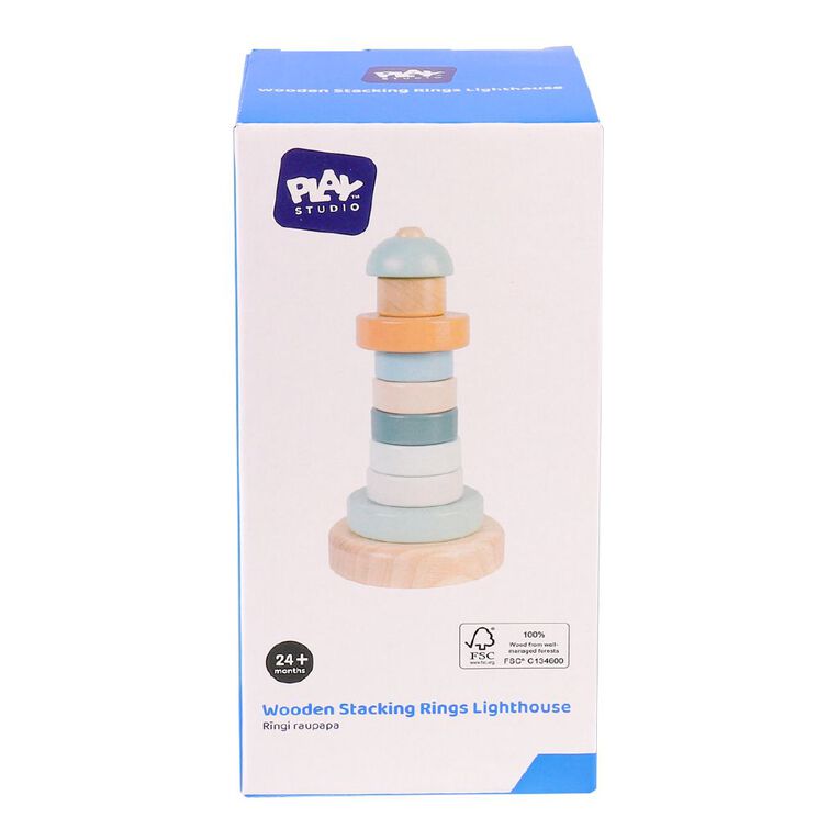 Play Studio Wooden Stacking Rings Lighthouse | The Warehouse