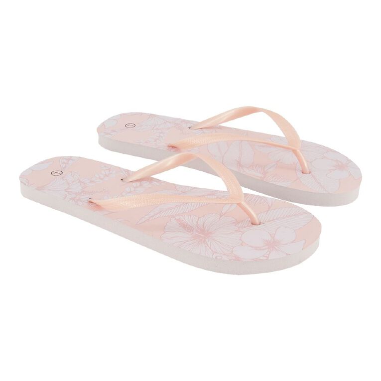 H&H Women's Recycled Printed Jandals Pink | The Warehouse