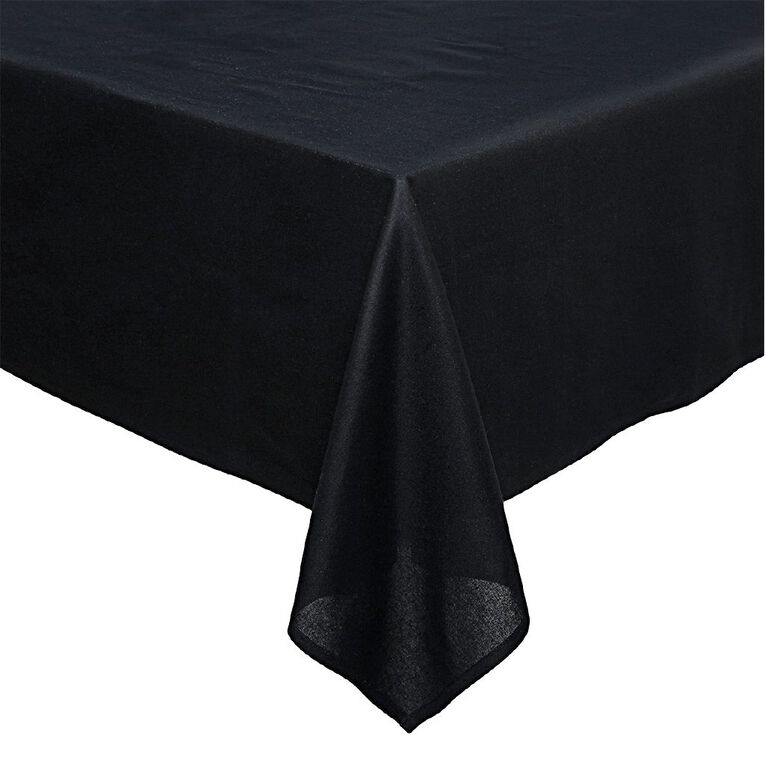 Living & Co Cotton Table Cloth Black Black 150cm x 220cm Black | The ...