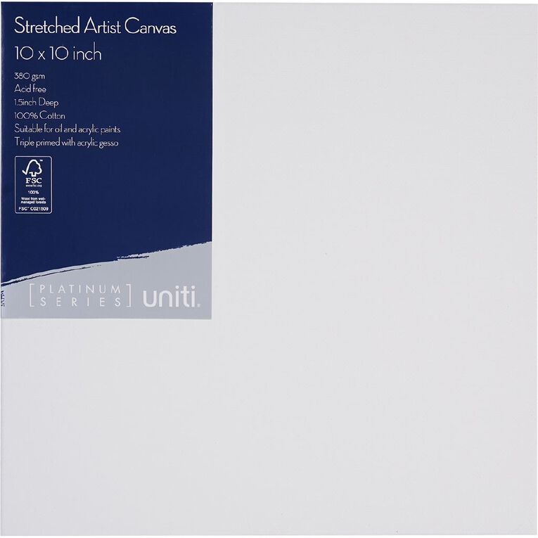 Uniti Plat Canvas 10 Inch x 10 Inch 380gsm | The Warehouse