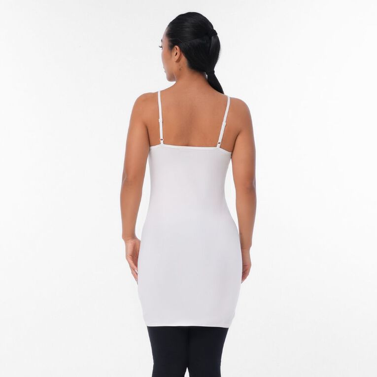 H&H Women's Essential Stretch Longline Cami White | The Warehouse
