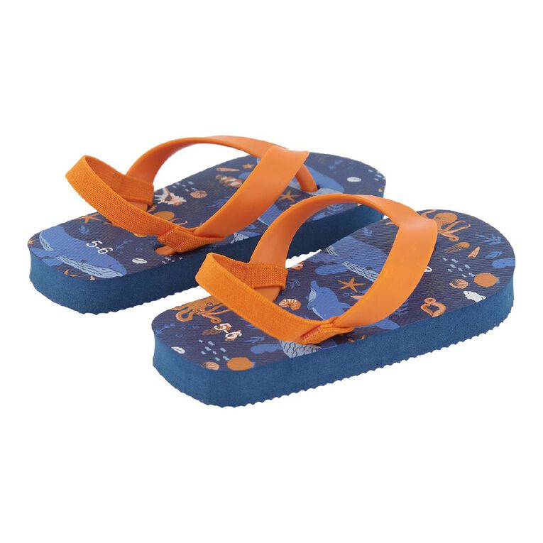 Young Original Junior Kids' Recycled Printed Jandals Blue Dark | The ...