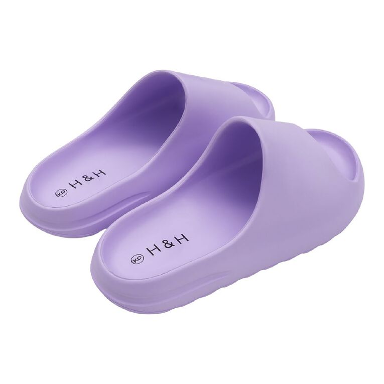 H&H Women's Moulded Slides Purple Light | The Warehouse