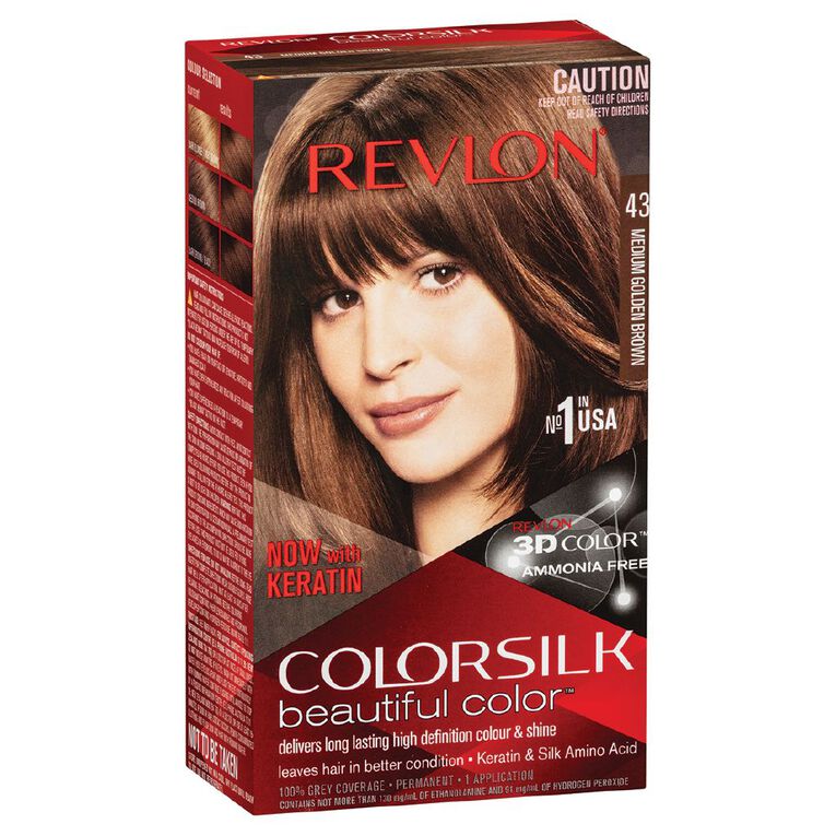 Revlon Colorsilk Hair Colour Medium Golden Brown 43 | The Warehouse