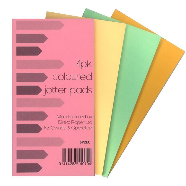 WS Jotta Pad Shopper 80mm x 170mm 4 Pack Multi-Coloured Multi-Coloured ...