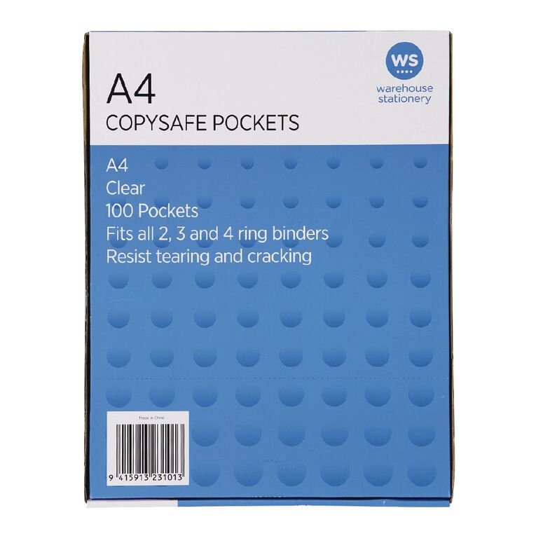 WS Copysafe Pockets 100 Pack A4 Clear | The Warehouse