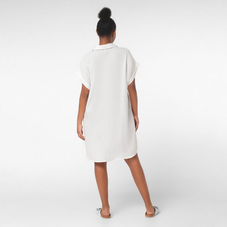 H&H Women's Cotton Muslin Beach Shirt White | The Warehouse