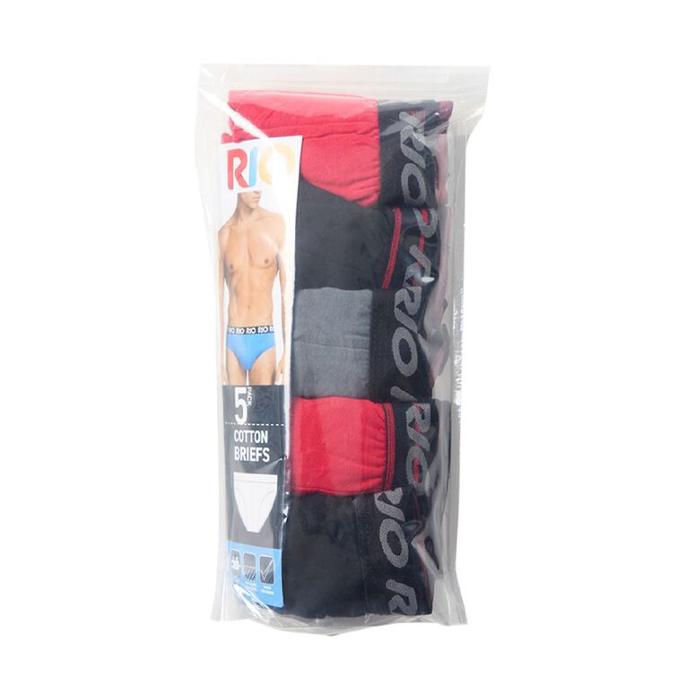 Rio Men's Briefs 5 Pack Red/Black | The Warehouse