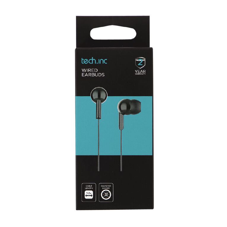 Tech.Inc In-Ear Earbuds Black Black | The Warehouse