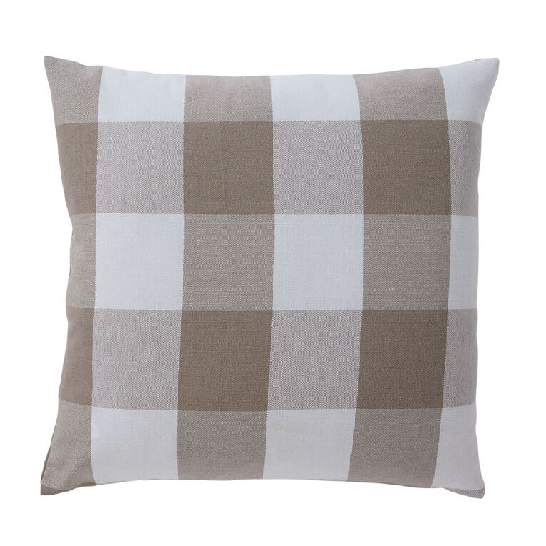 Living & Co Yarn Dyed Check Cushion Natural 45cm x 45cm Natural | The ...