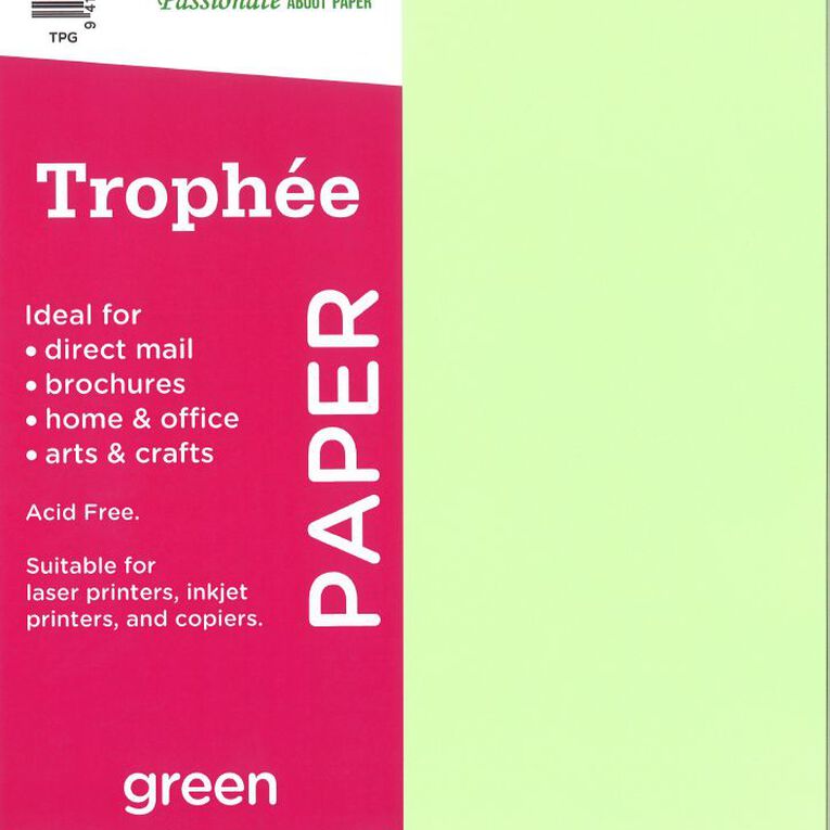 Trophee Paper 80gsm 30 Pack Green Mid | The Warehouse
