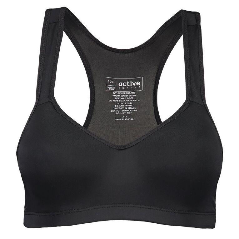 Active Intent Women's Yoga Bra Black | The Warehouse