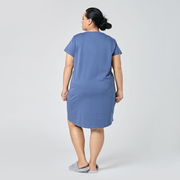 H&H Women's Relaxed Knit Nightie Blue Dark | The Warehouse