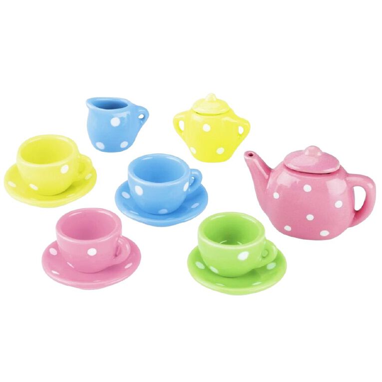 Play Studio Tea Set Polka Dot 13 Piece | The Warehouse