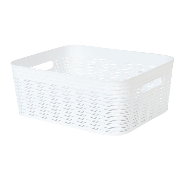 Living & Co Wave Storage Bin White 11L White | The Warehouse