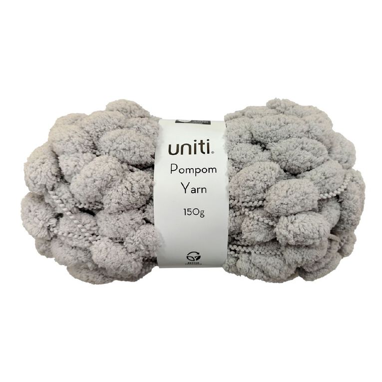Uniti Yarn Pom Pom Grey 150g Grey | The Warehouse