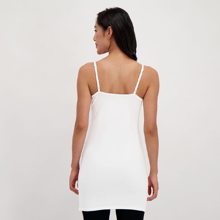 H&H Women's Essential Stretch Longline Cami White | The Warehouse