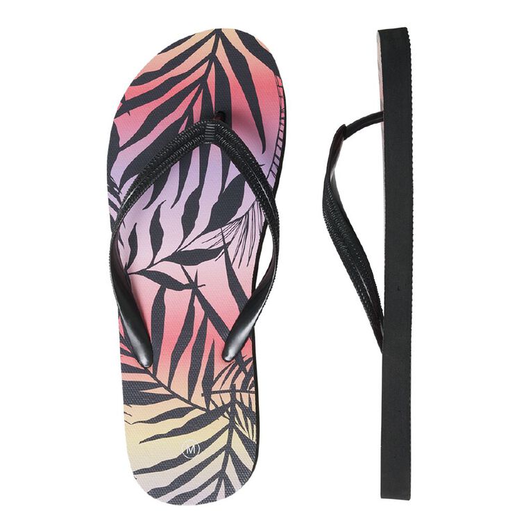 H&H Women's Recycled Printed Jandals Purple Mid | The Warehouse