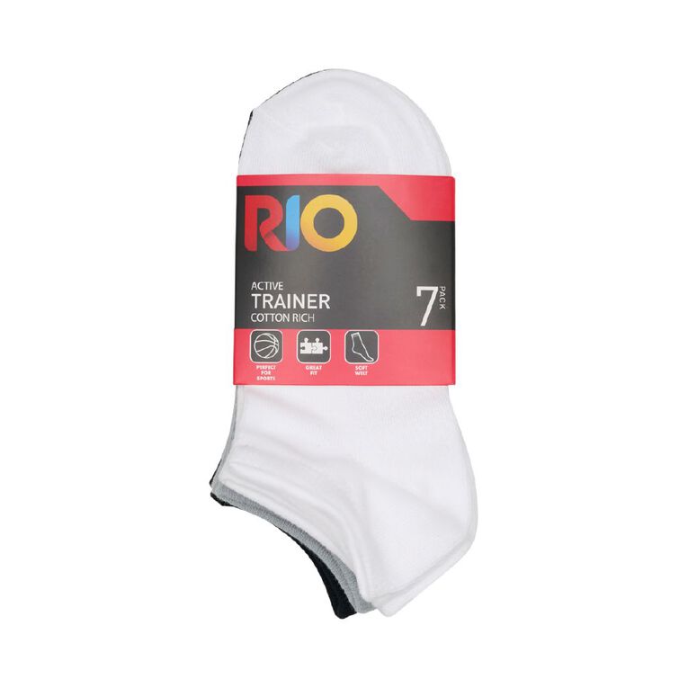 Rio Women's Active Trainer Socks 7 Pack Black/White | The Warehouse