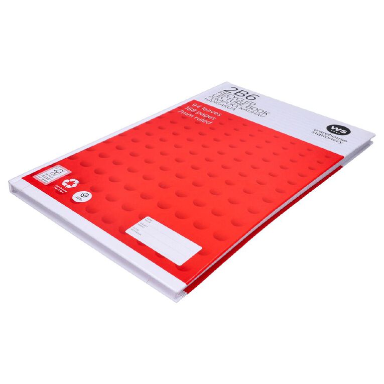 WS Exercise Book 2B6 7mm Ruled Hardcover 94 Leaf Red Red Mid Red Mid ...