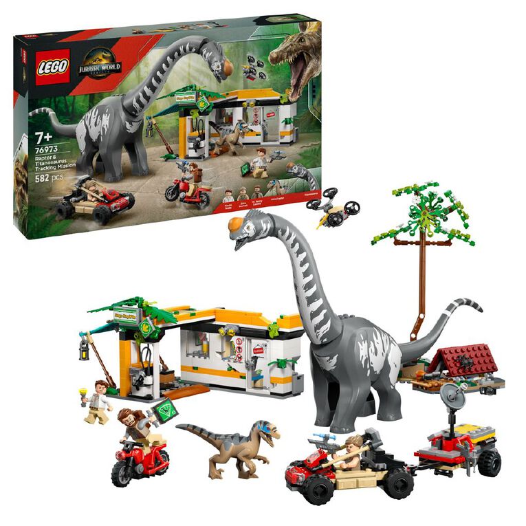 LEGO Jurassic World Raptor & Titanosaurus Tracking Mission 76973 | The ...