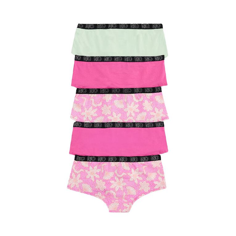 Rio Women's Shortie Briefs 5 Pack Pink S25 96K | The Warehouse