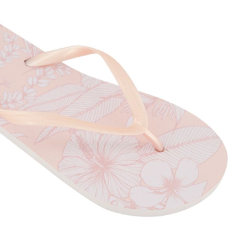 H&H Women's Recycled Printed Jandals Pink | The Warehouse