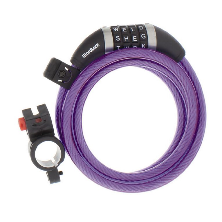 Wordlock Bike Cable Lock 5ft/10mm/150cm Assorted | The Warehouse