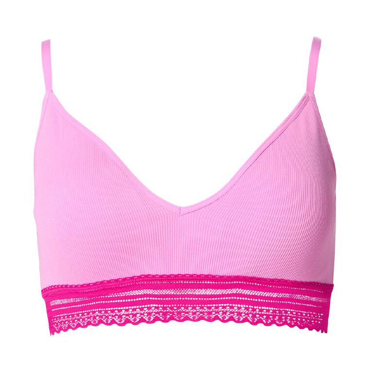 H&H Women's River Wirefree Bralette Pink | The Warehouse