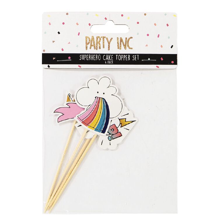 Party Inc Superhero Cake Topper Set 4 Piece | The Warehouse