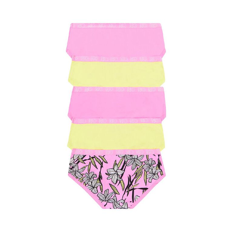 Rio Women's Boyleg Briefs 5 Pack Pink S25 97K | The Warehouse